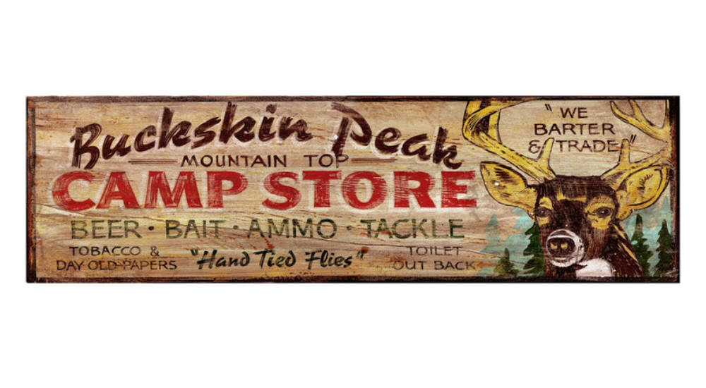 Customizable Buckskin Peak Camp Store Vintage Style Wooden Sign ...