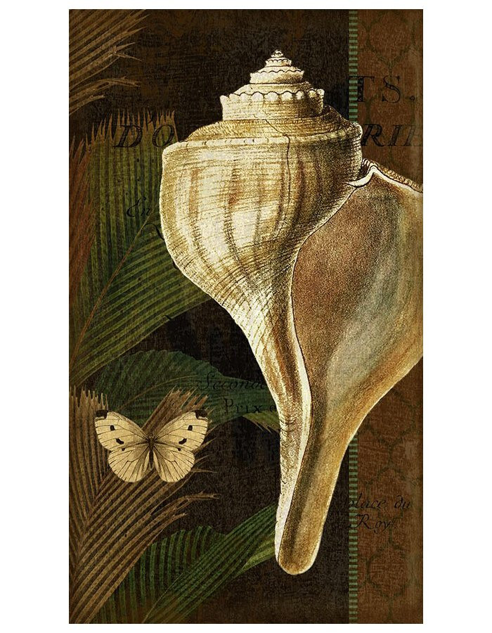 Classic Seashell Vintage Style Wooden Sign - Antique Retro Wood Sign