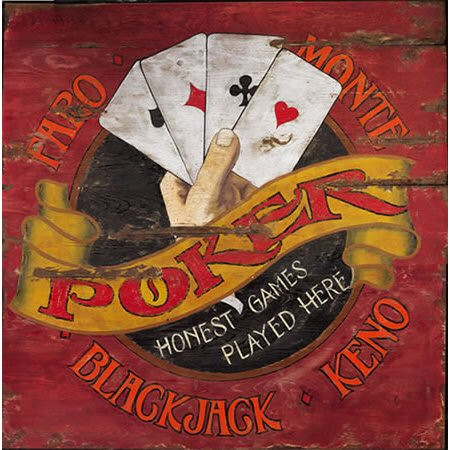 Customizable Faro and Poker Vintage Style Wooden Sign - Personalized ...