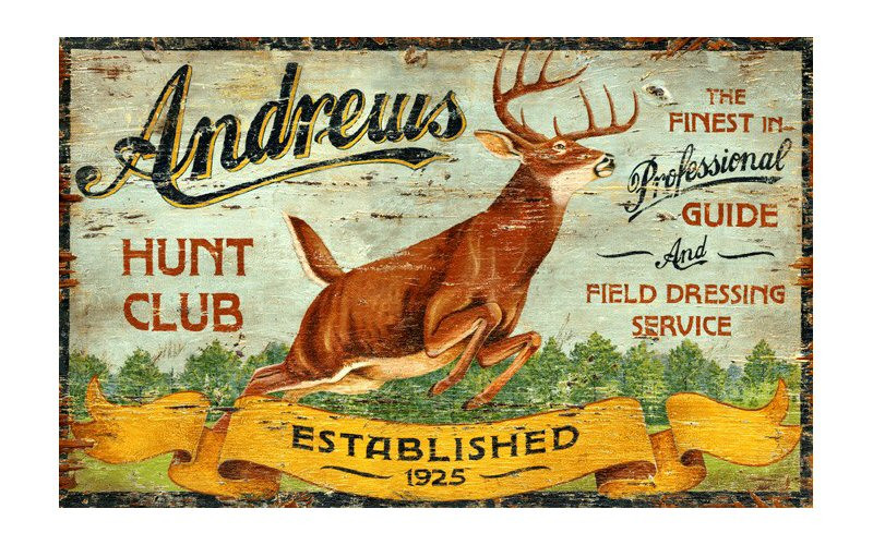 Customizable Hunt Club Vintage Style Wooden Sign - Personalized Retro ...