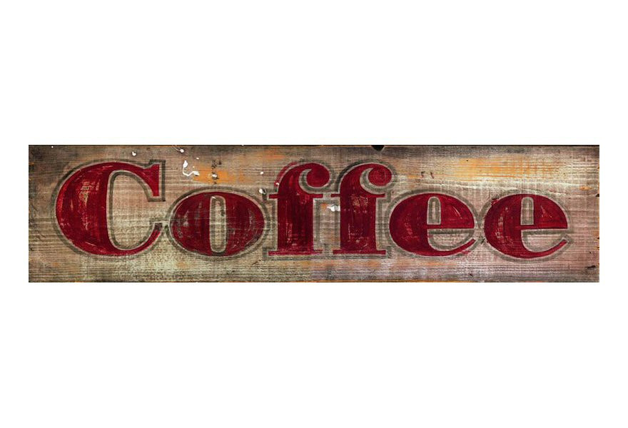 Customizable Blue Coffee Pot Cafe Vintage Style Wooden Sign ...
