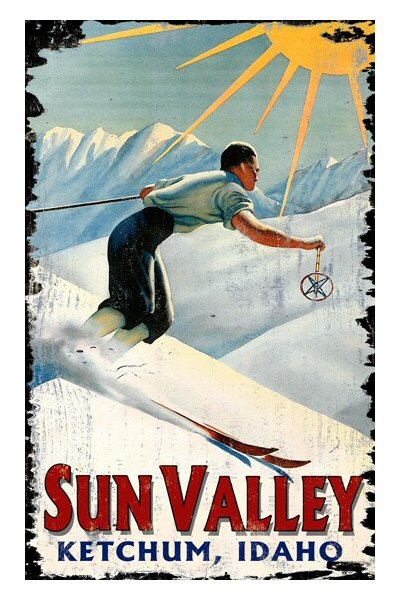 Customizable Sun Valley Skiing Vintage Style Wooden Sign - Personalized ...