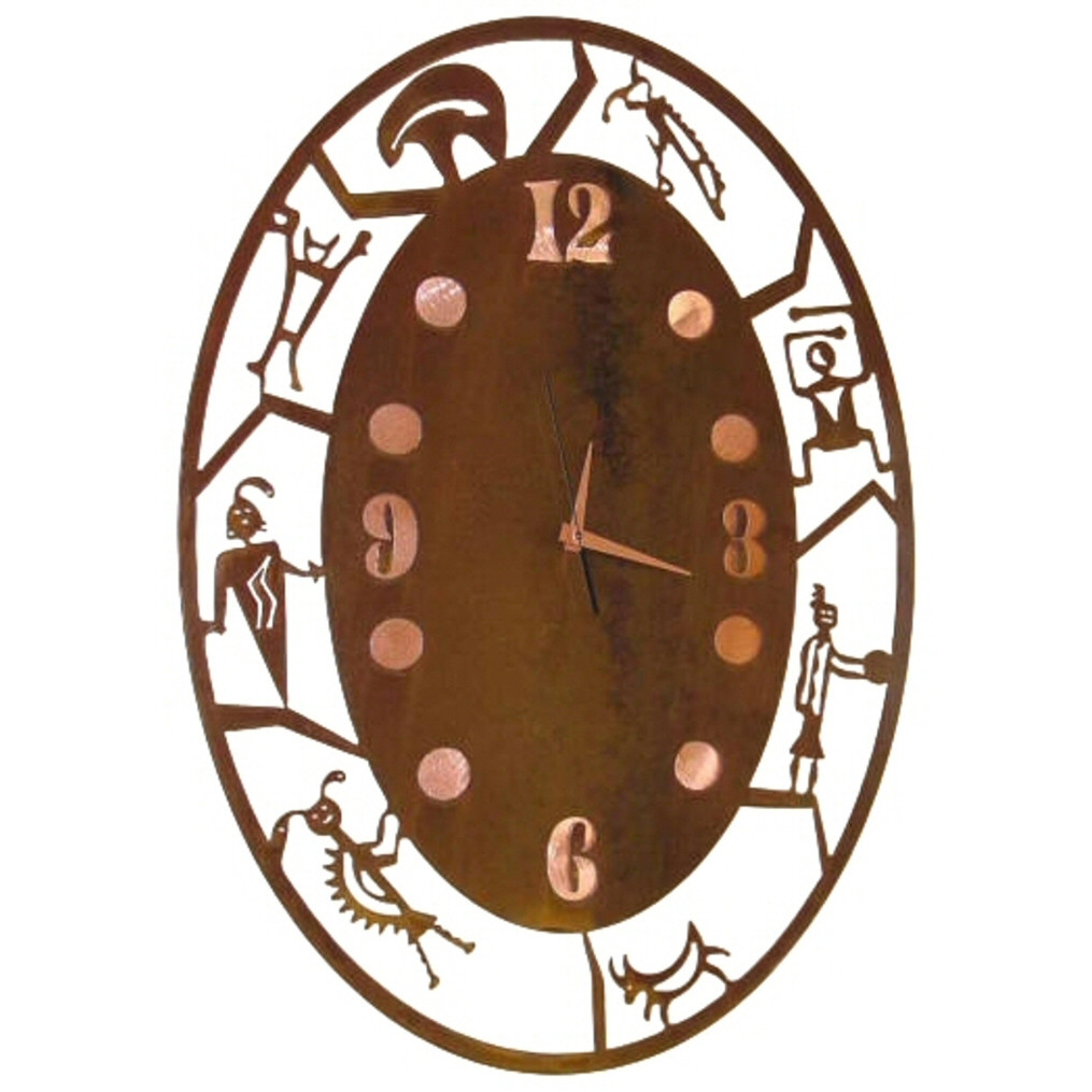 Petroglyph Metal Wall Clock | Tribal Southwest Wall Accent