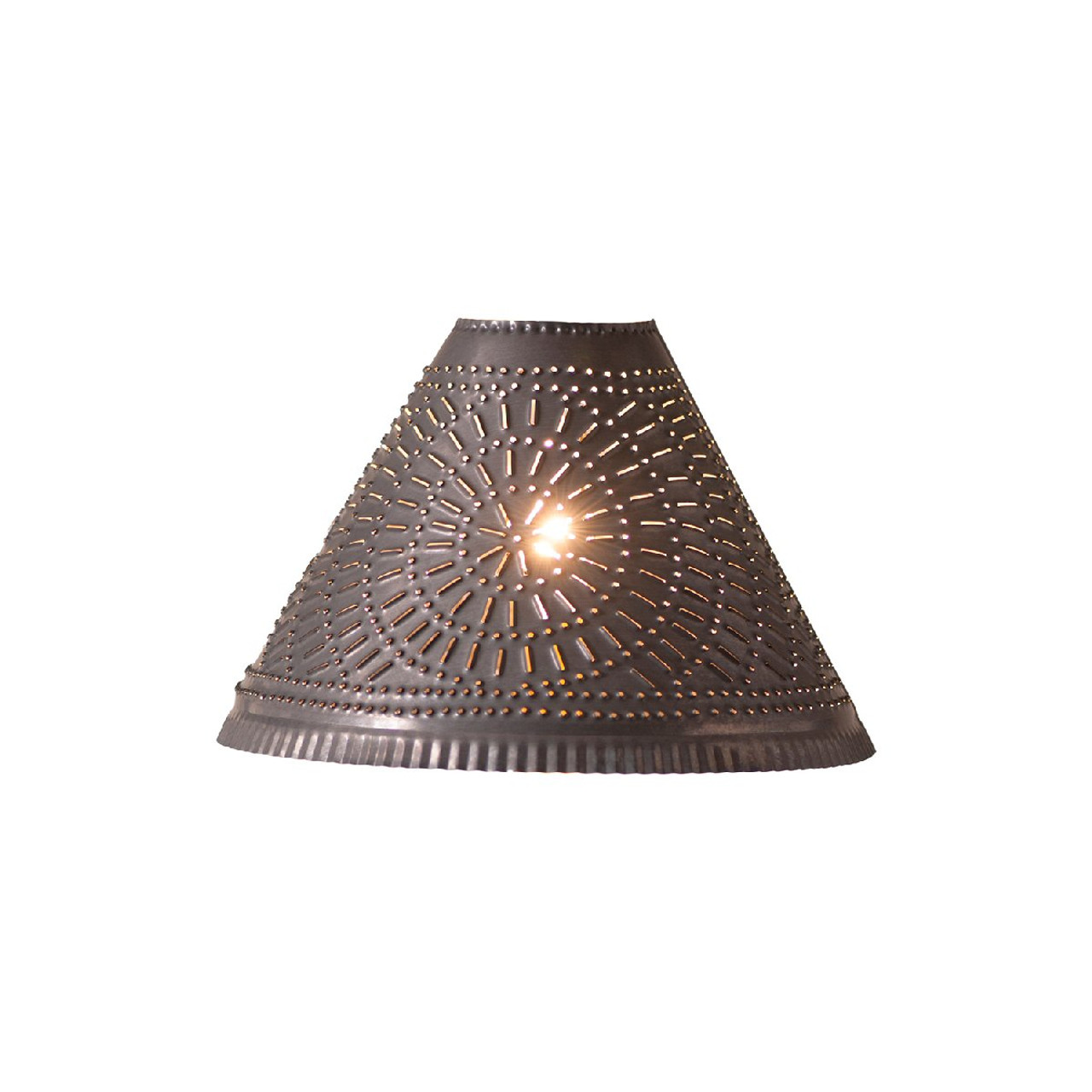 Kettle Black 14 Fireside Punched Chisel Pierced Tin Lamp Shade Lamp Accessories