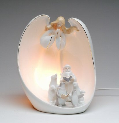 Guardian Angel Choir Porcelain Lighted Nativity Scene Sculpture ...
