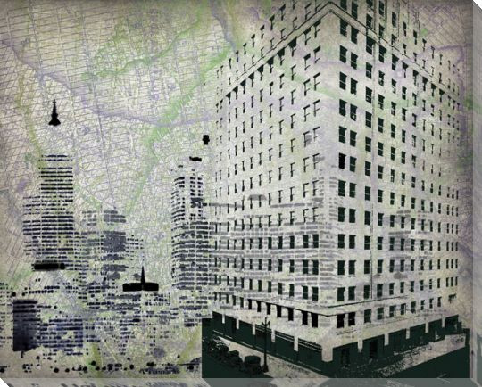 Tall Buildings Cityscape II Wrapped Canvas Giclee Print Wall Art | City ...