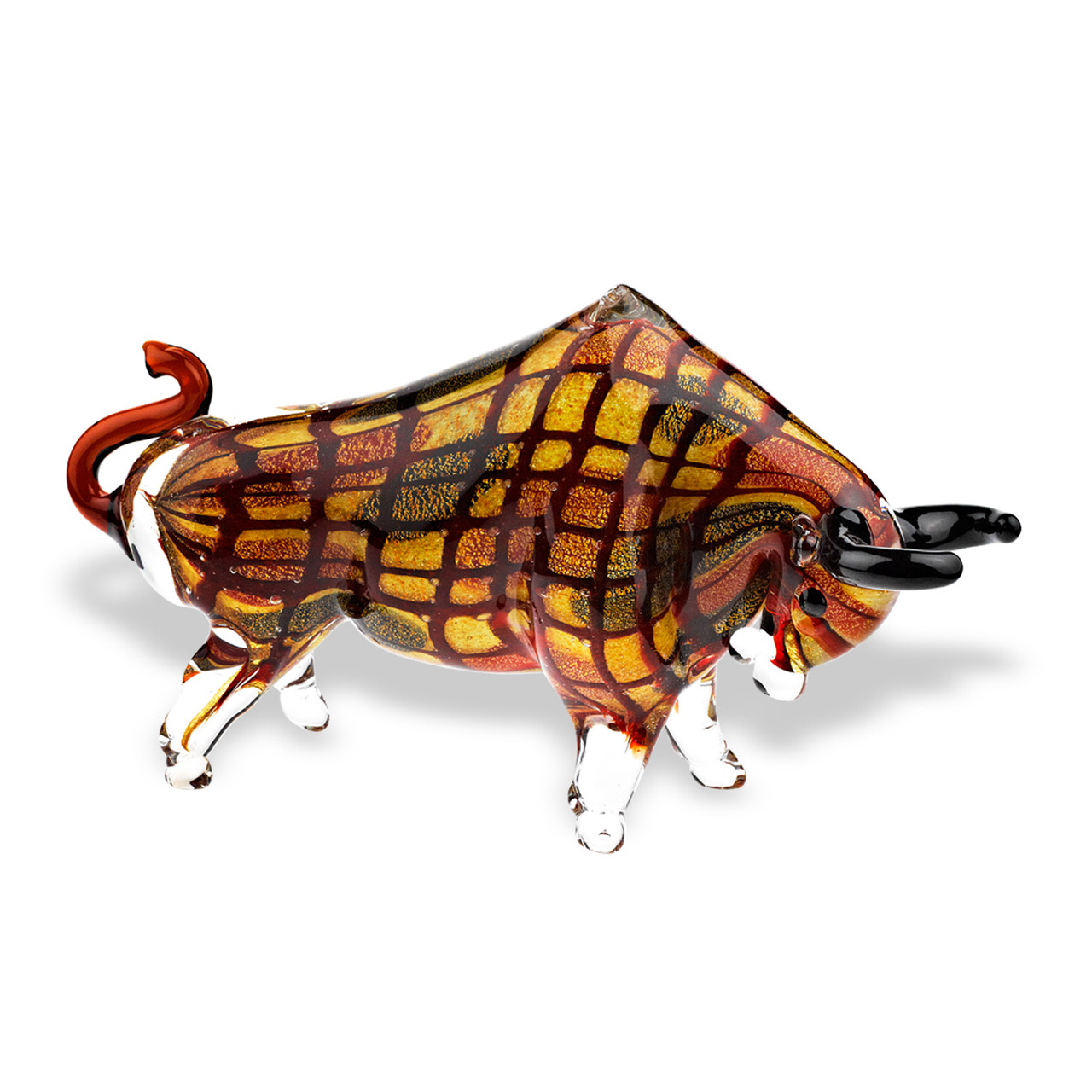 4" Standing Bull Glass Sculpture - Statue