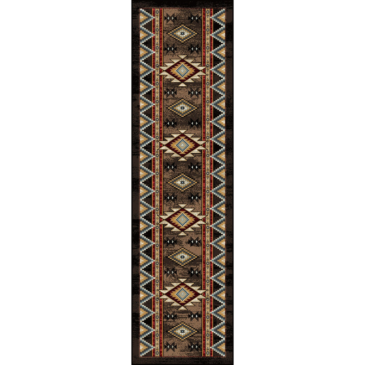4' x 5' Bow Strings Brown Southwest Rectangle Nylon Area Rug - Floor ...