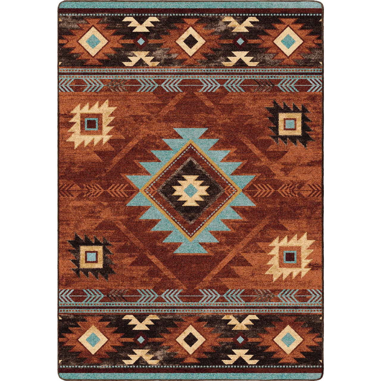 8' x 11' Whisky River Natural Southwest Rectangle Nylon Area Rug ...