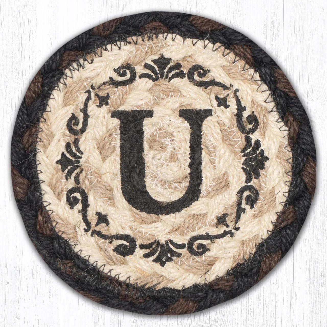 X Monogram Printed Jute Coaster by Harry W. Smith - Drink Coaster ...