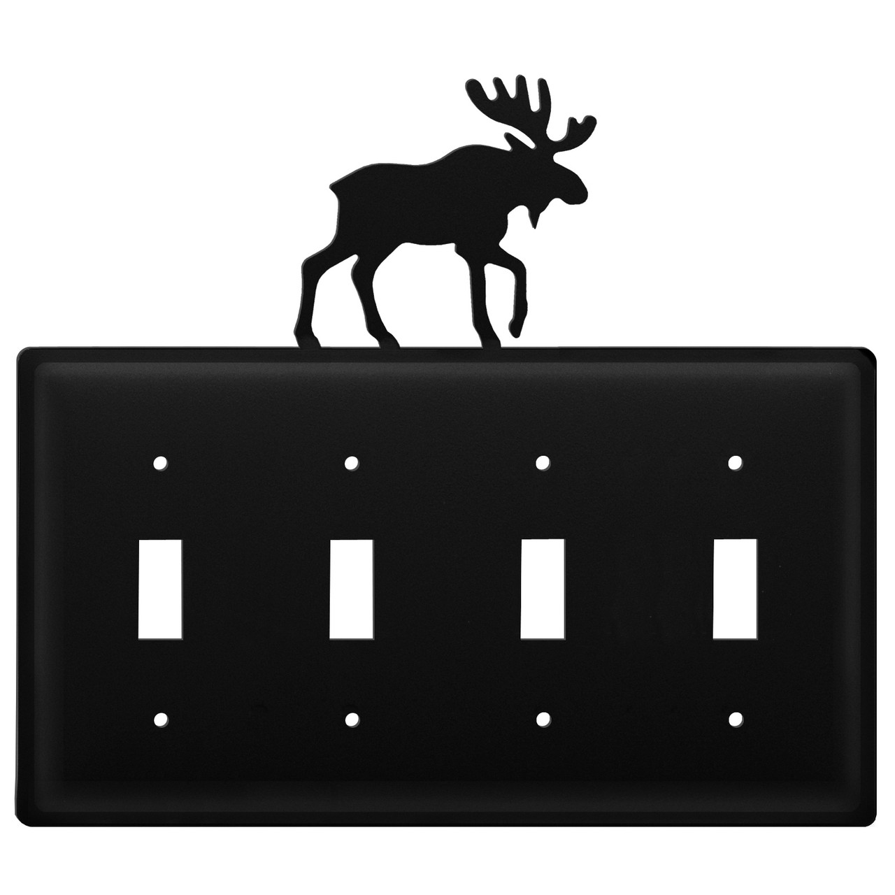 Moose Quad Toggle Metal Switch Plate Cover Wall Plate Light Switch