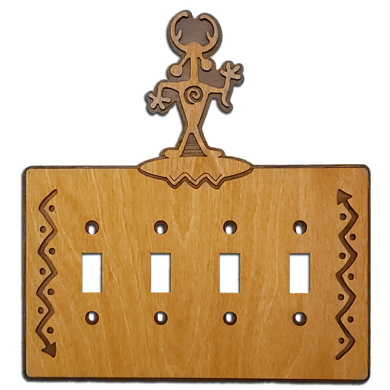 Moab Man Quad Toggle Arrows Metal And Wood Switch Plate Cover Wall