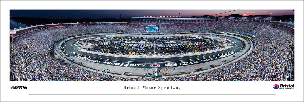 Bristol Motor Speedway Night Race Aerial Panoramic Wall Art Print ...