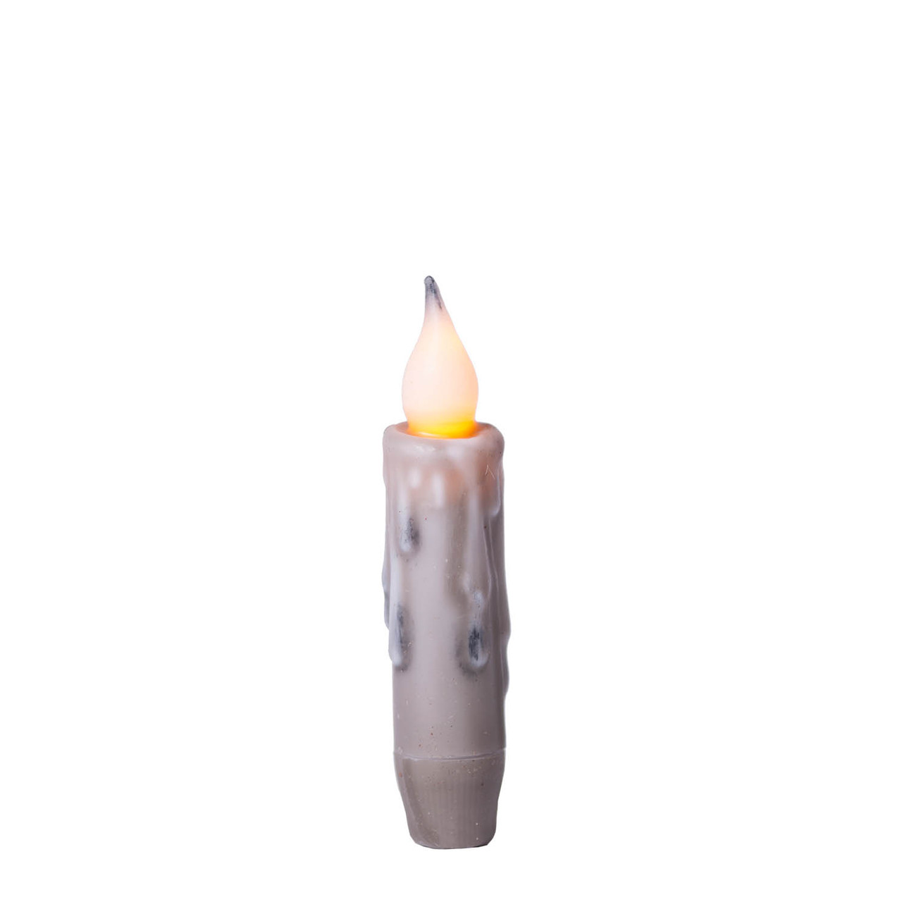 4-Inch Gray Battery Taper Candle with Timer, Pack of 6 - Battery ...