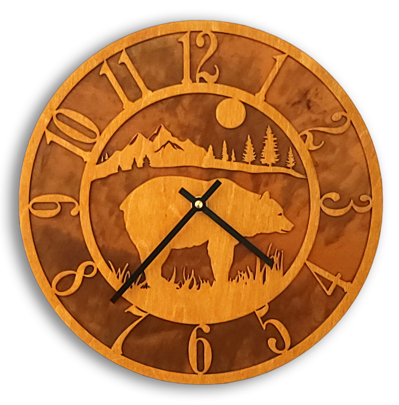 Bear Birch & Metal Wall Clock | Rustic Southwest Wall Decor
