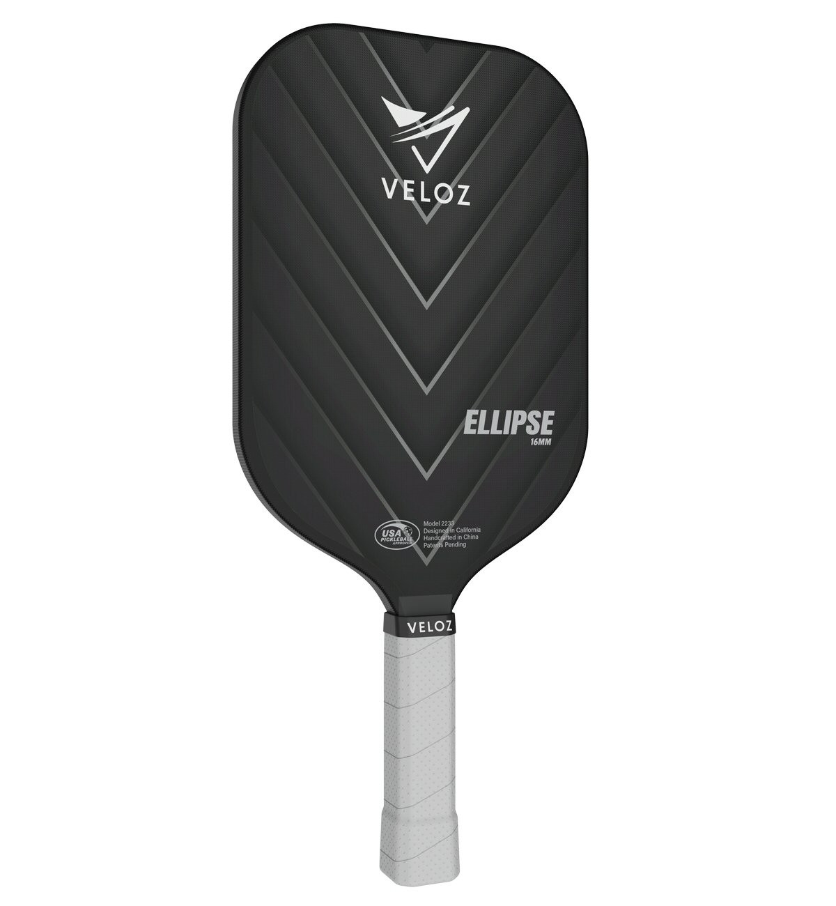 16mm Veloz Quadra Series Black Performance Pickleball Paddle