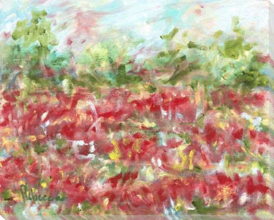 Prairie Scenario Flowers Wrapped Canvas Giclee Print Wall Art - Wall ...