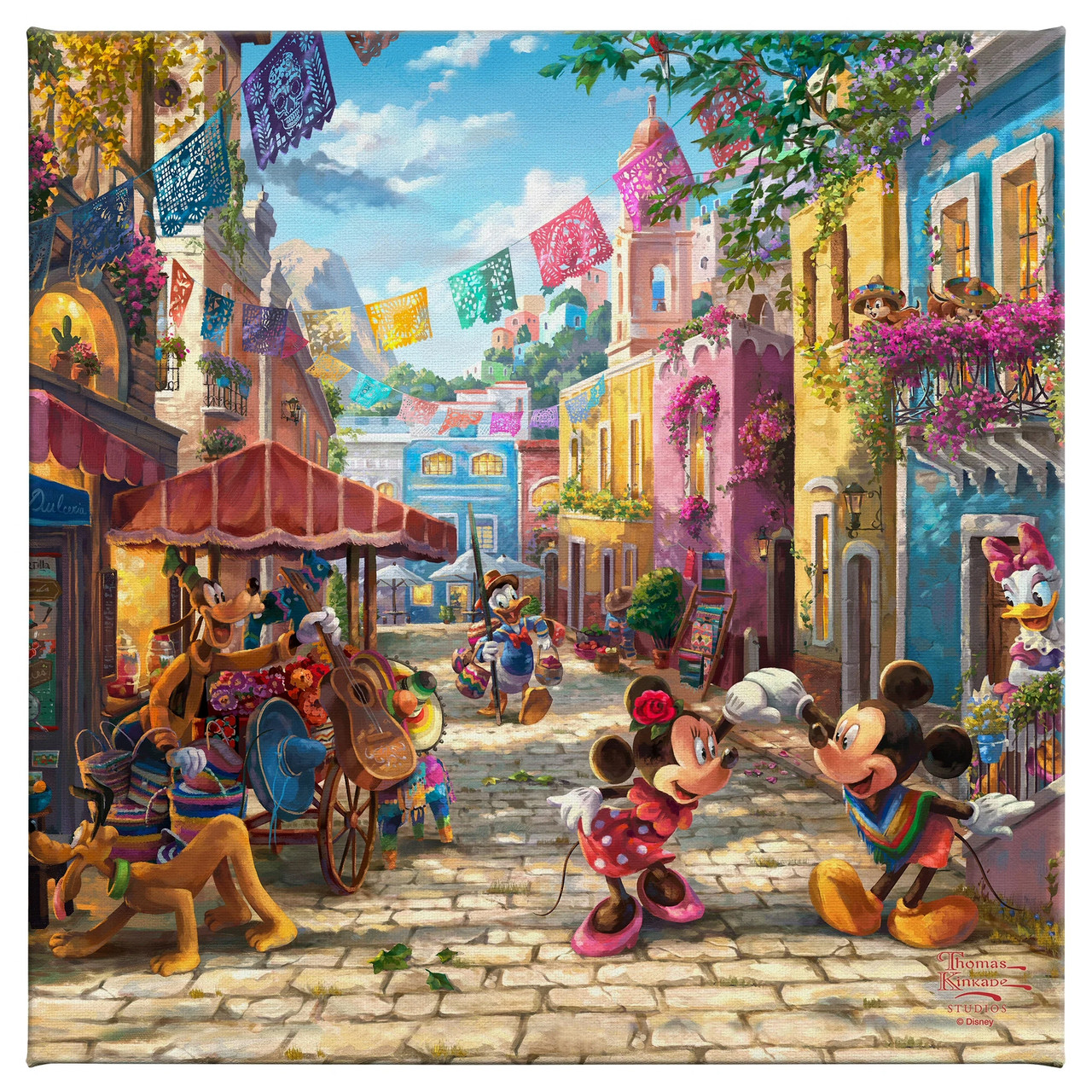 14" x 14" Disney Mickey & Minnie Lighthouse Cove Wrapped Canvas Wall ...