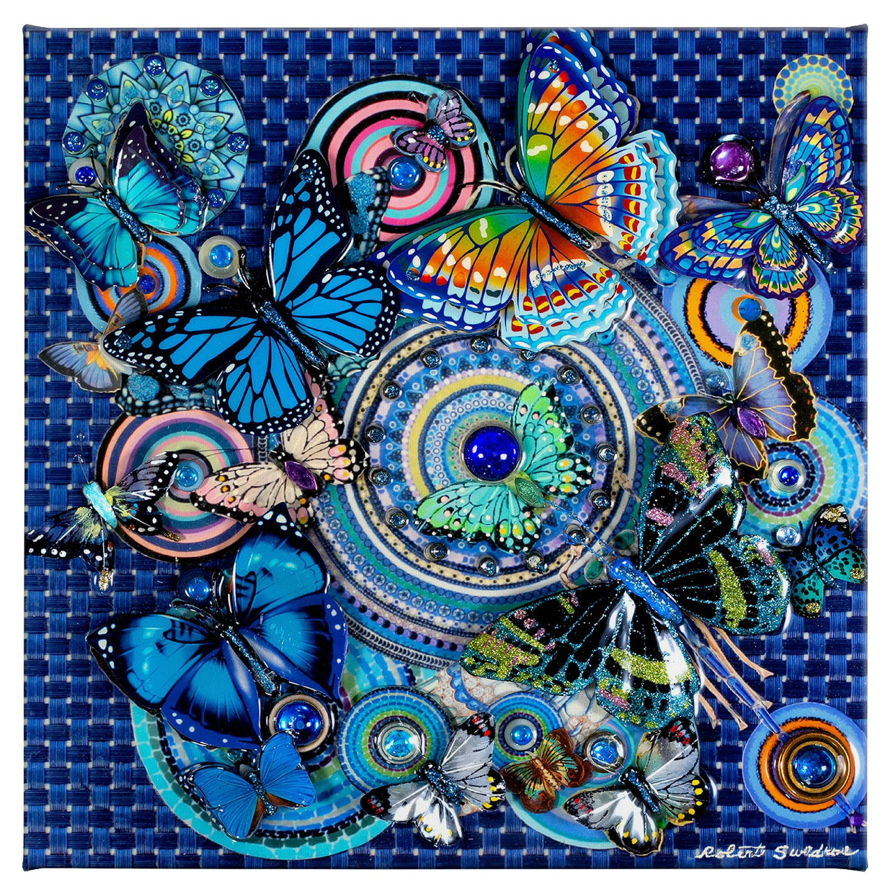 14" x 14" Butterflies From Across the Sea Wrapped Canvas Wall Art ...