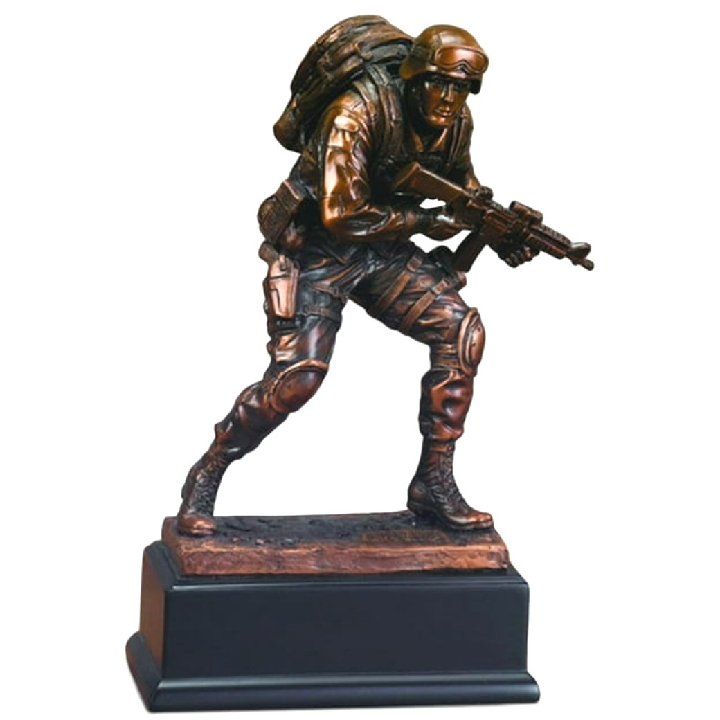 10" Marine Military Statue - Bronze Finish - Sculpture