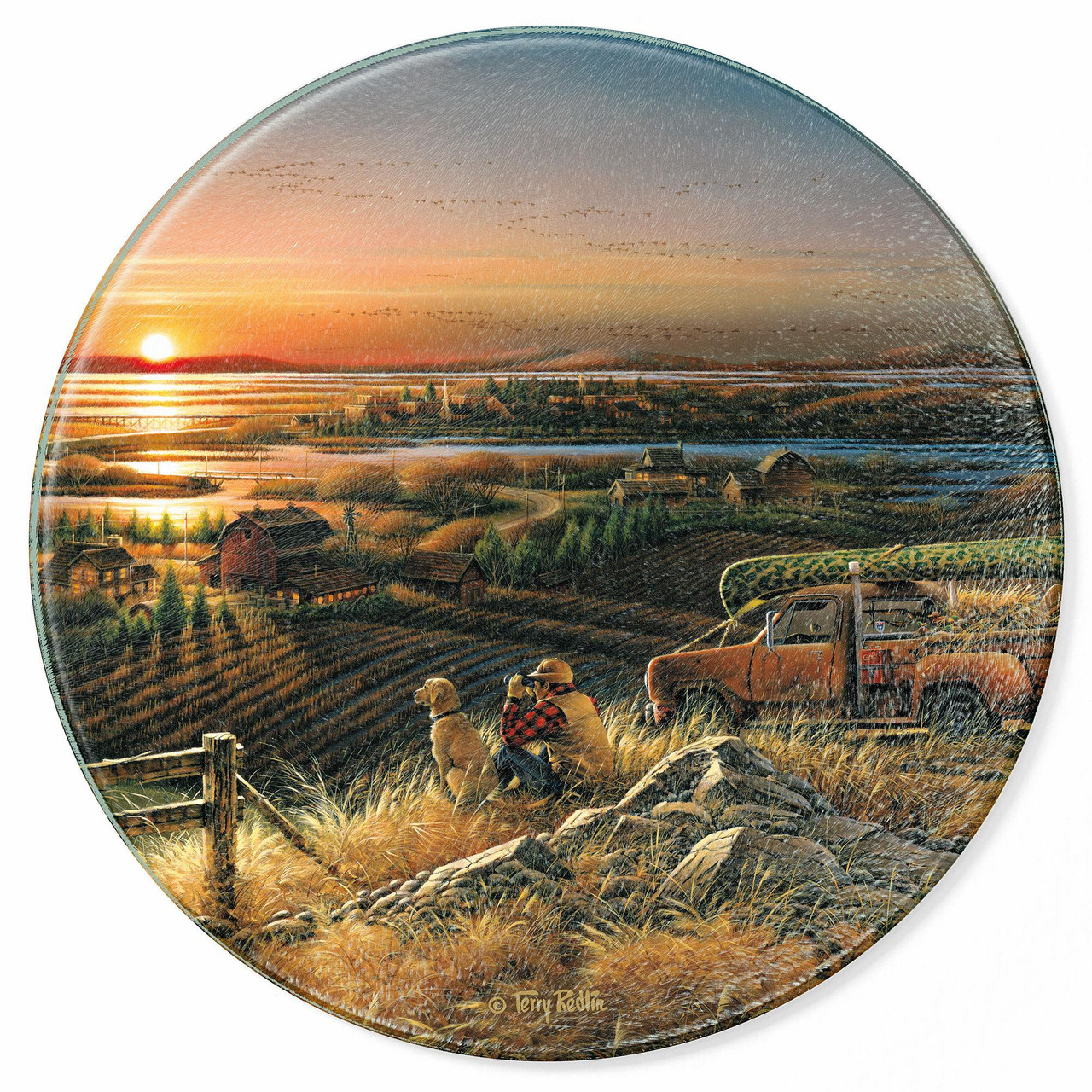 Best Friends Man with His Dog Round Cutting Board | Pets Kitchen Tools