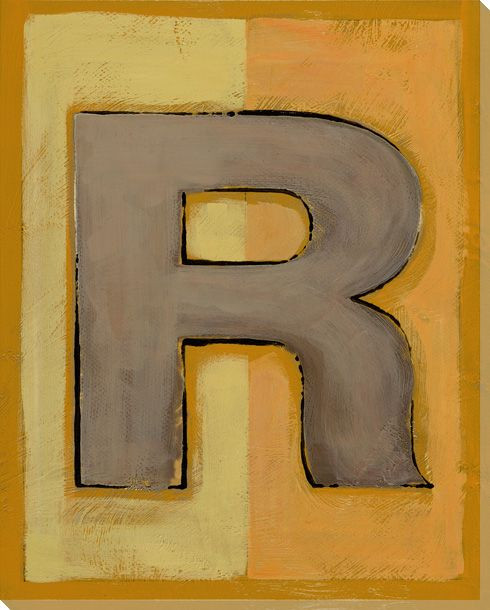 Block Letter R Wrapped Canvas Giclee Print Wall Art | Font Inspired ...