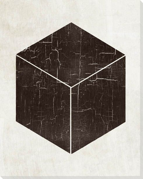 Bold Shapes Cube Symbol Wrapped Canvas Giclee Print Wall Art - Wall ...