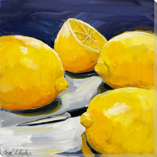Lemons on a Table Wrapped Canvas Giclee Print Wall Art - Wall Decor ...