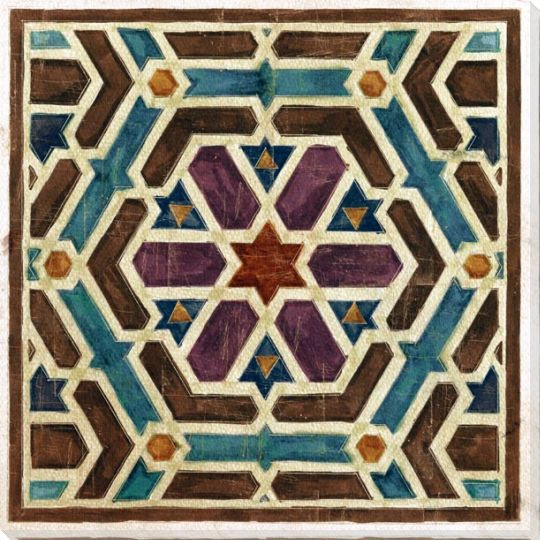 Geometric Tile 4 Wrapped Canvas Giclee Art Print Wall Art | Symmetry ...