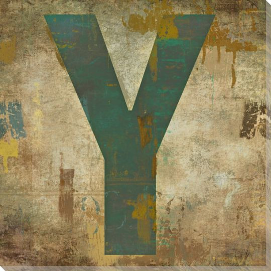 Letter Key Y Wrapped Canvas Giclee Print Wall Art | Font Inspired Wall Art