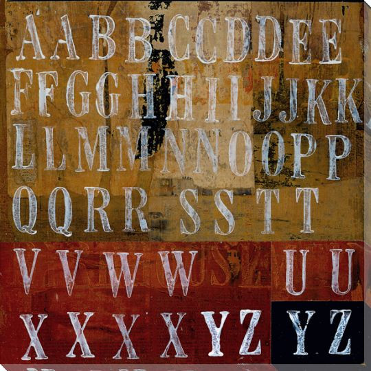 A Thru YZ Letters Wrapped Canvas Giclee Print Wall Art - Wall Decor ...