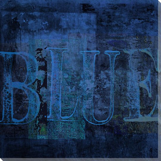 "Blue" Block Wrapped Canvas Giclee Print Wall Art | Quote Wall Decoration