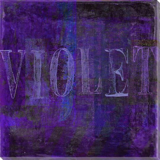 "Violet" Block Wrapped Canvas Giclee Print Wall Art | Typography Wall Art