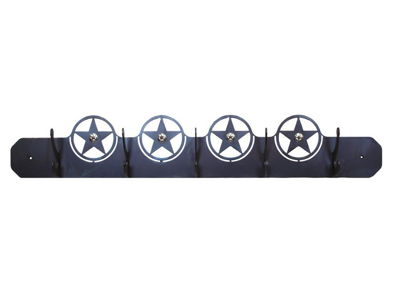 Texas Star Five Hook Metal Wall Coat Rack | Rustic Western Ranch Decor