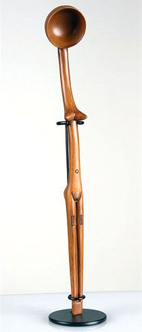 Zulu African Ceremonial Spoon with Stand - Museum Art Reproduction