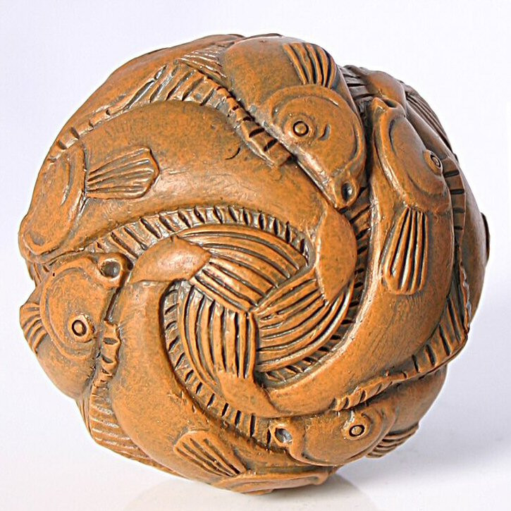 Miniature Sphere Fish Tessellation Statue by Escher - Museum Art ...