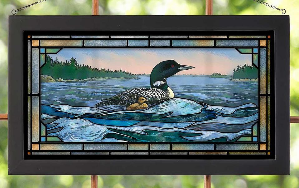 Rough Water Loon Framed Glass Wall Art - Wall Decor - Wild Wings
