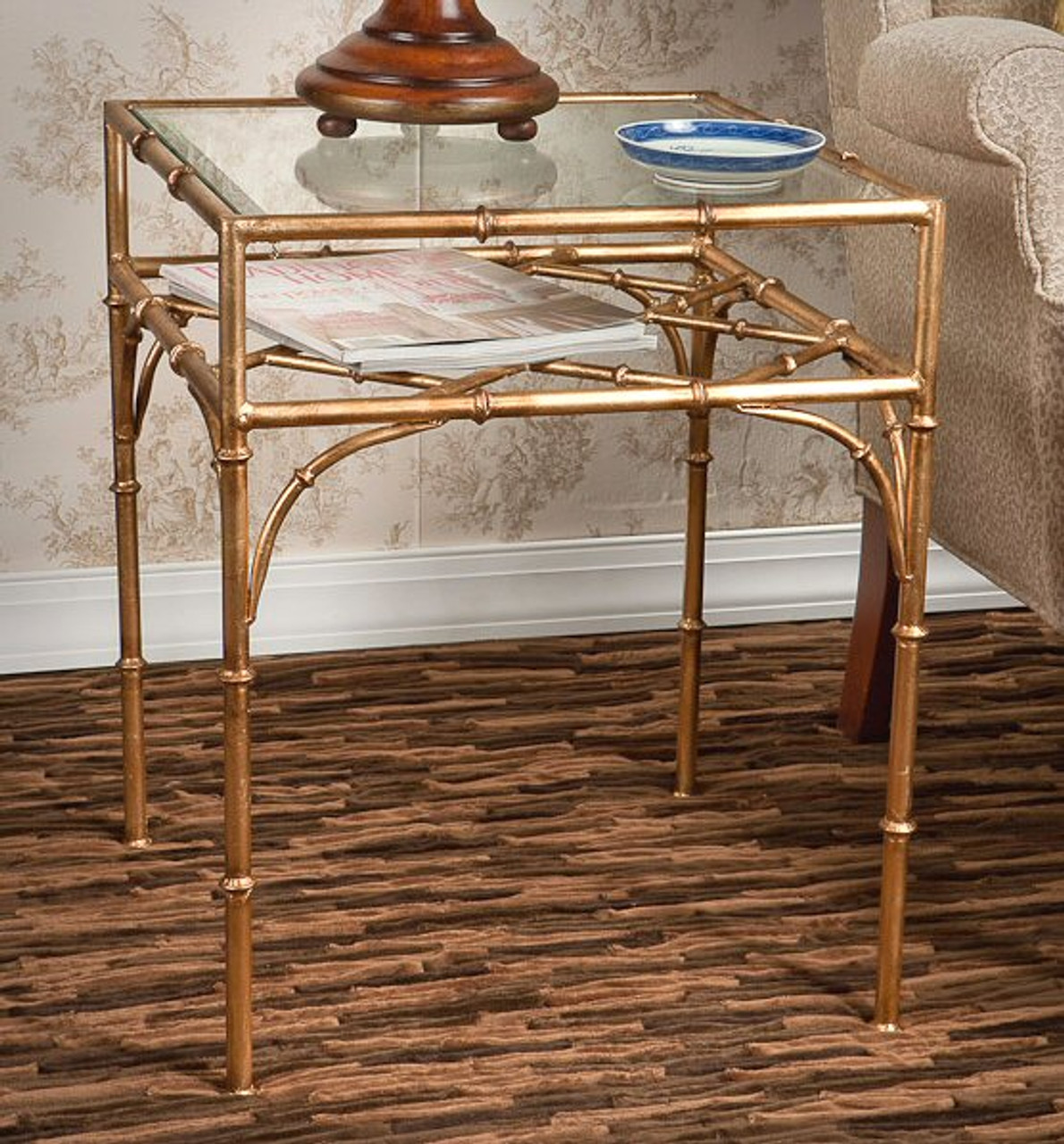 Glass bamboo table store