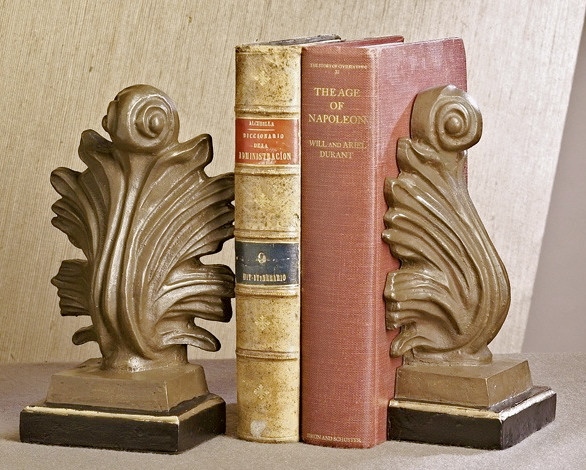 Iron Gold and Bronze Finish Acanthus Bookends - Dessau Home - HC337