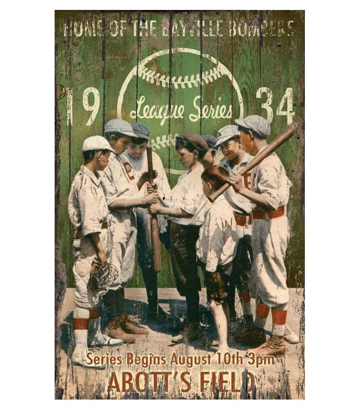 Custom Sandlot Baseball Vintage Style Metal Sign - Personalized Antique ...