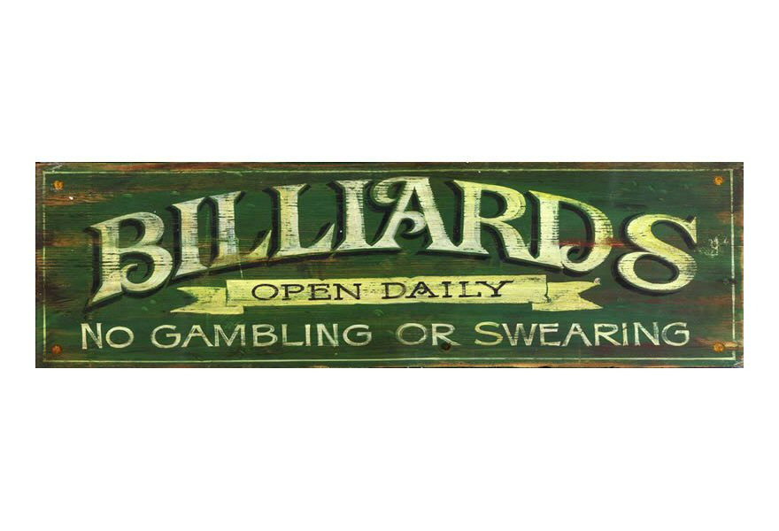 Customizable Billiards Green Vintage Style Wooden Sign - Personalized ...