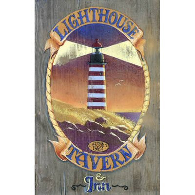 Customizable Lighthouse Tavern Vintage Style Wooden Sign - Personalized ...
