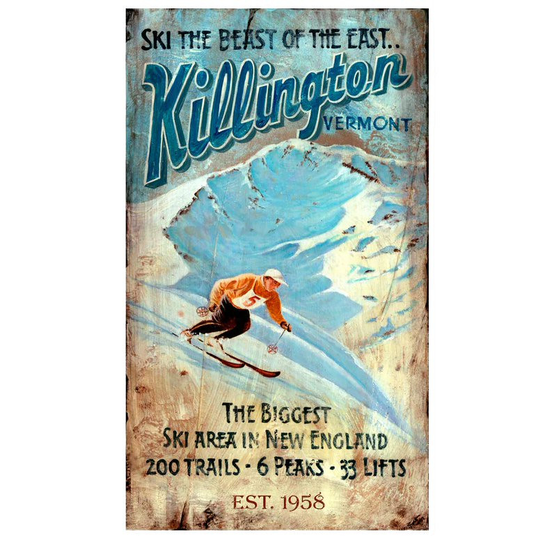 Customizable Killington Vermont Vintage Style Wooden Sign ...