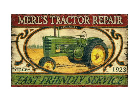Customizable Tractor Vintage Style Wooden Sign - Personalized Retro ...