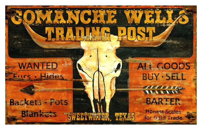 Customizable Comanche Wells Trading Post Vintage Style Wooden Sign ...