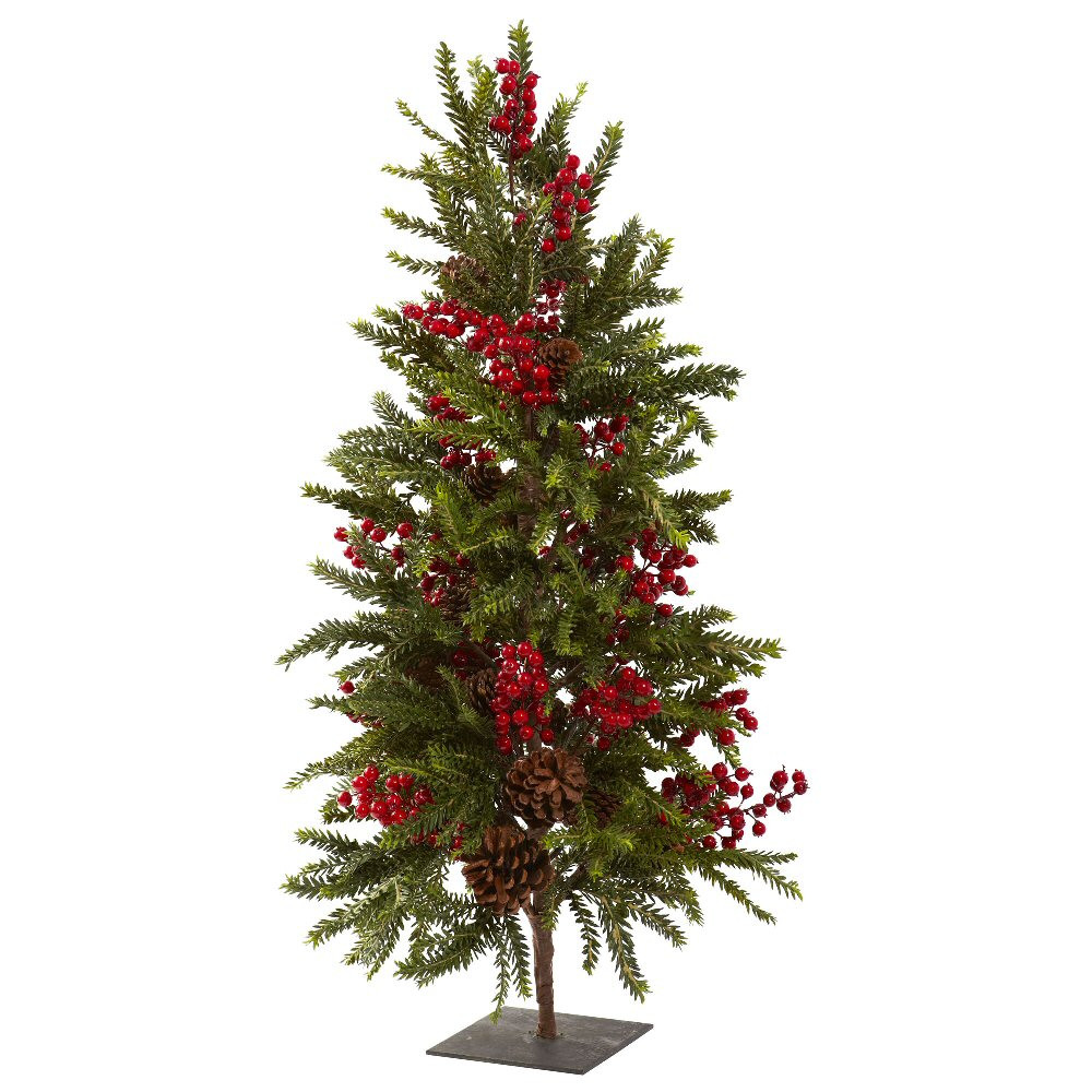 36" Pine & Berry Artificial Christmas Tree - Artificial Trees - Silk Trees