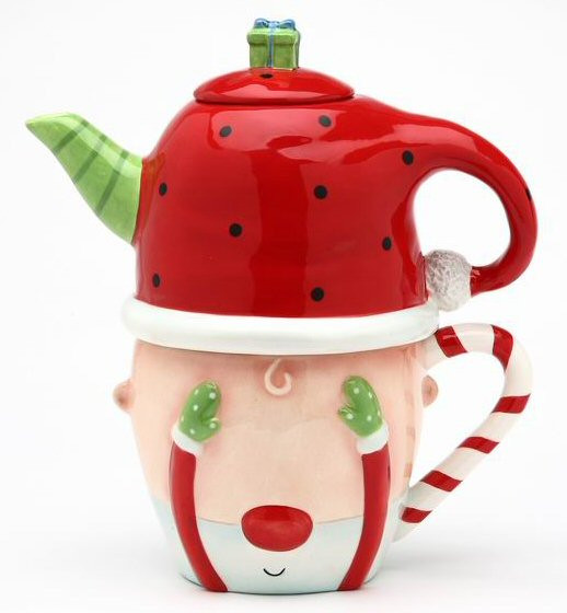 Santa Ceramic Teapot for One - Tableware - Appletree Design