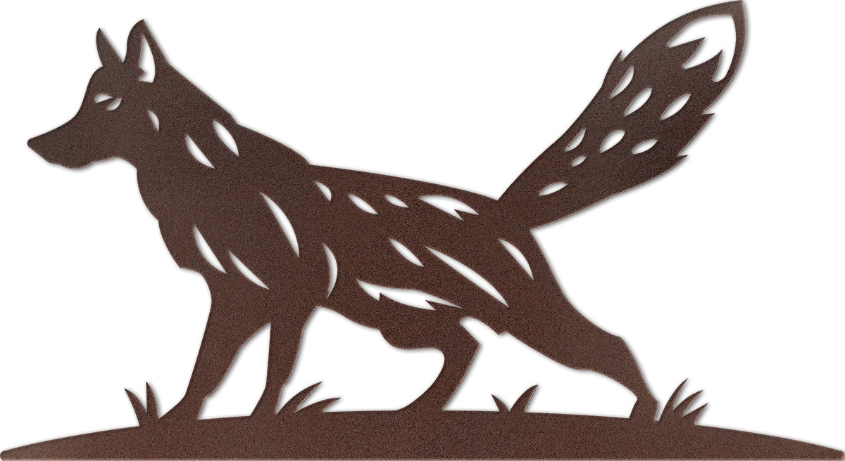 Red Tail Fox Metal Wall Art - Wildlife Wall Decor