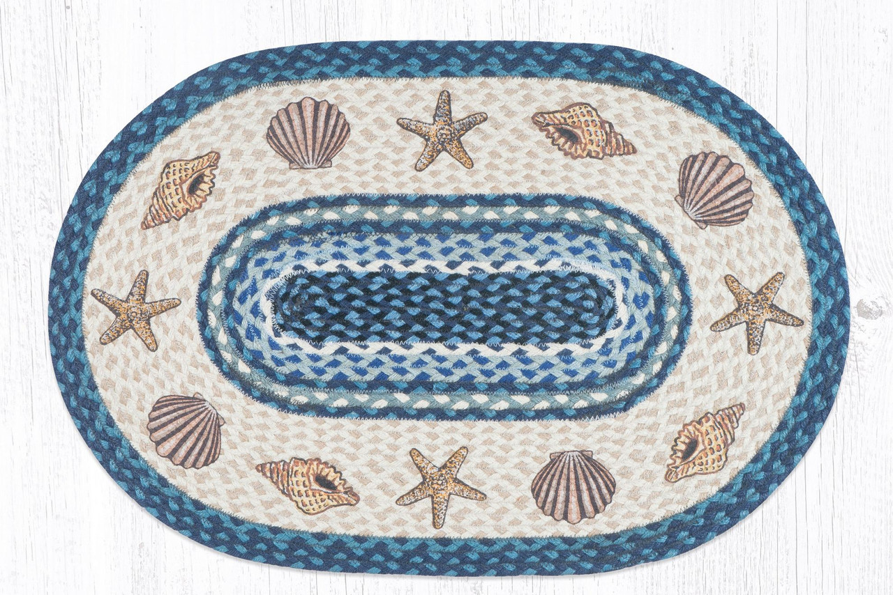 20" x 30" Shells Braided Jute Oval Rug by Harry W. Smith - Floor Rug ...