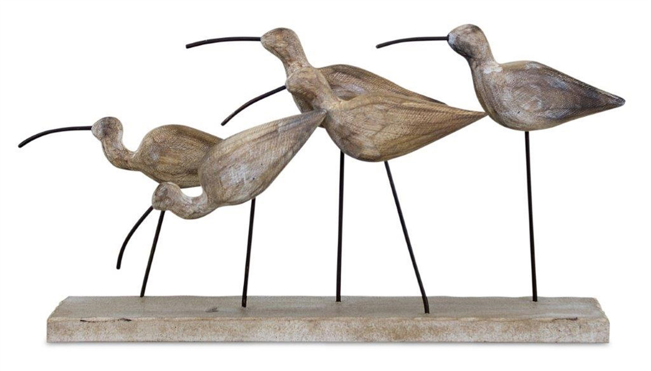 Modern Wooden Seagull Bird Sculpture - Statue